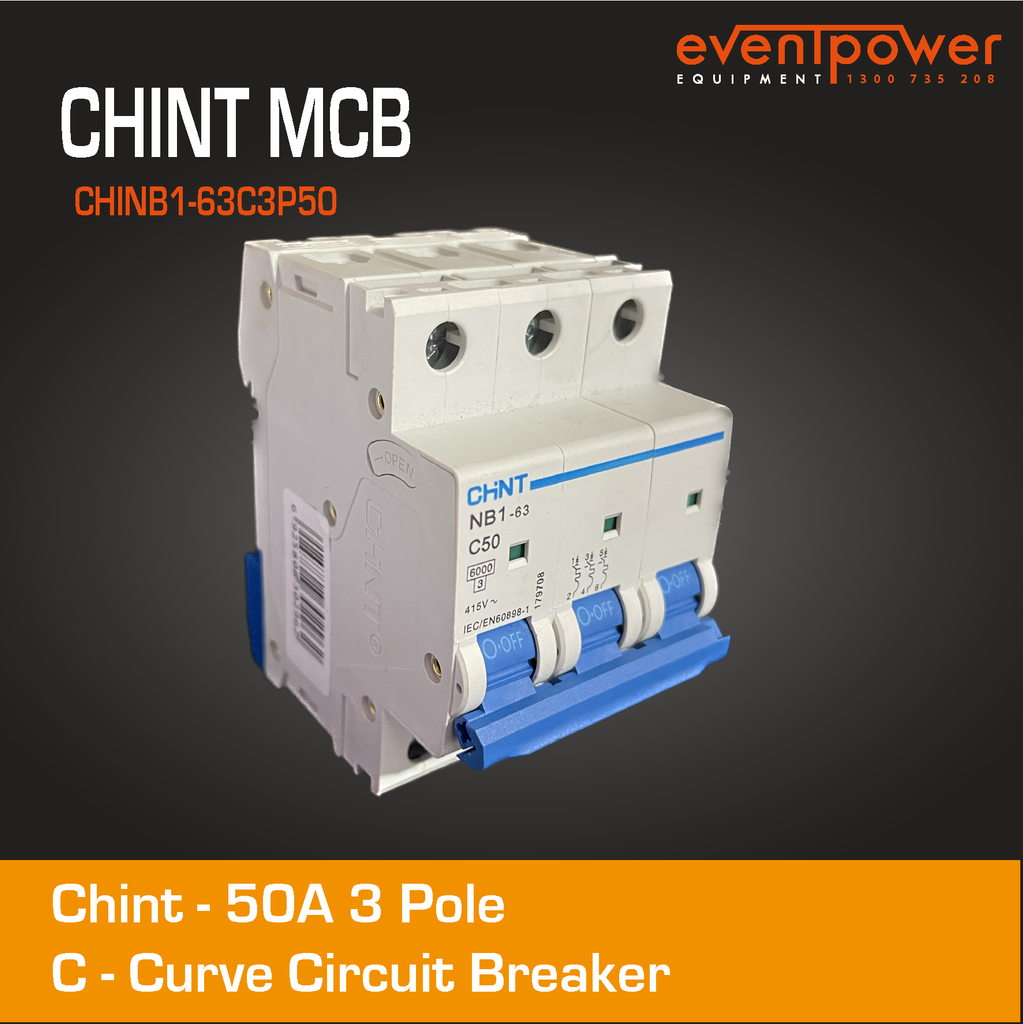 3p 10ka 50a Circuit Breaker Chint C Curve Eventpower Equipment