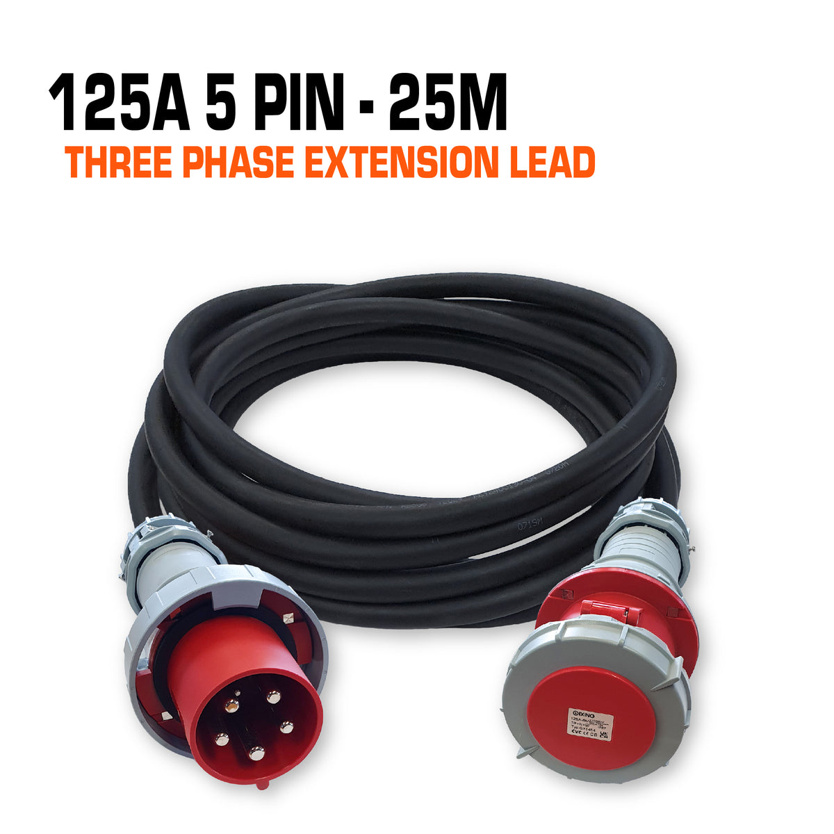 125 Amp 3 Phase CEEform Extension Lead 5 Pin - 25M – EVENTPOWER EQUIPMENT