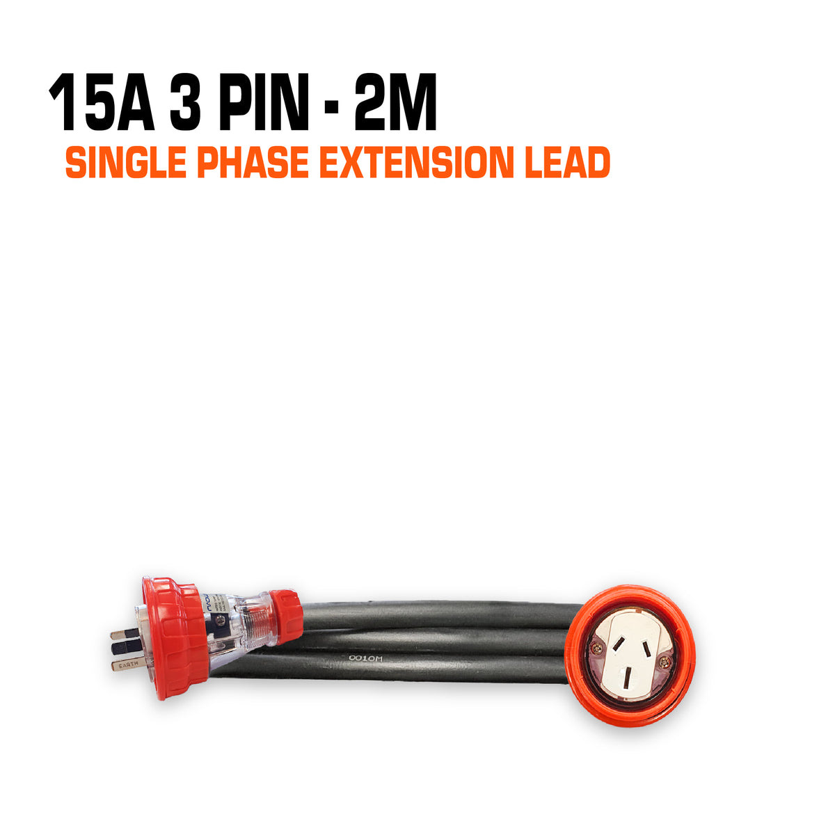 15 Amp Single Phase Extension Lead 3 Flat Pin - 2M – EVENTPOWER EQUIPMENT