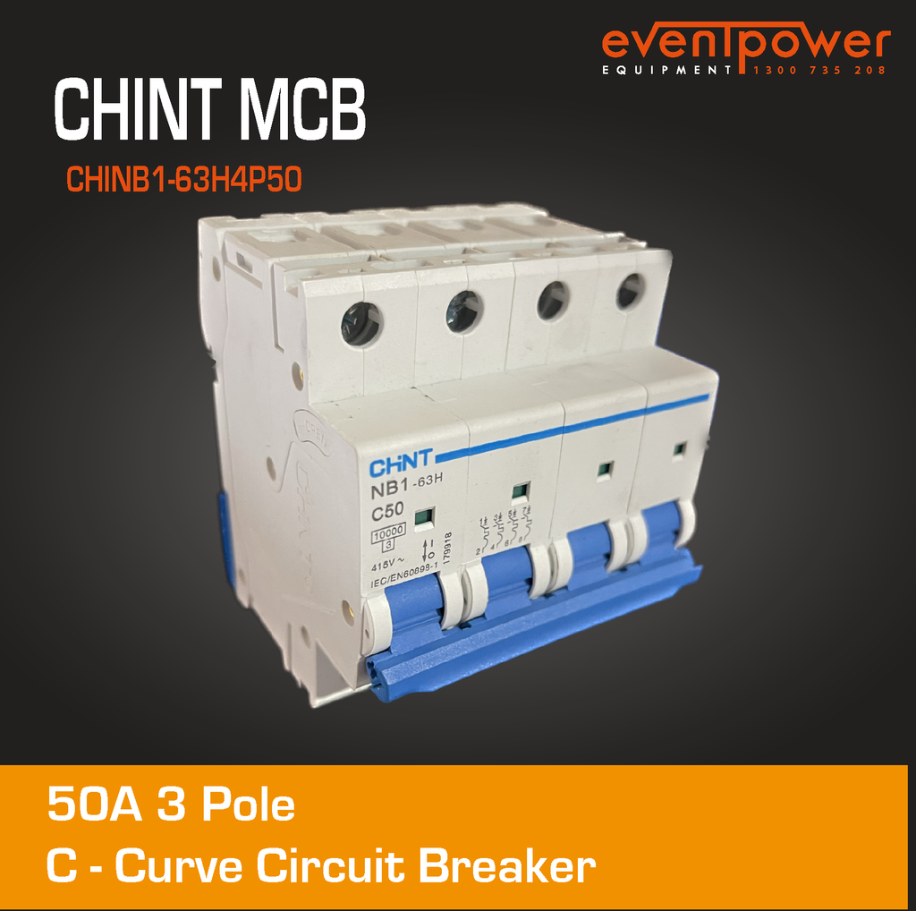 4P 10kA 50A Circuit Breaker Chint C Curve – EVENTPOWER EQUIPMENT