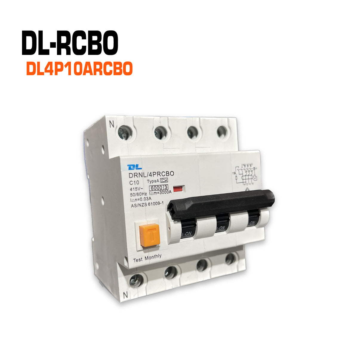 DL 10 Amp Circuit Breaker 4P 6kA 30mA RCBO Compact – EVENTPOWER EQUIPMENT