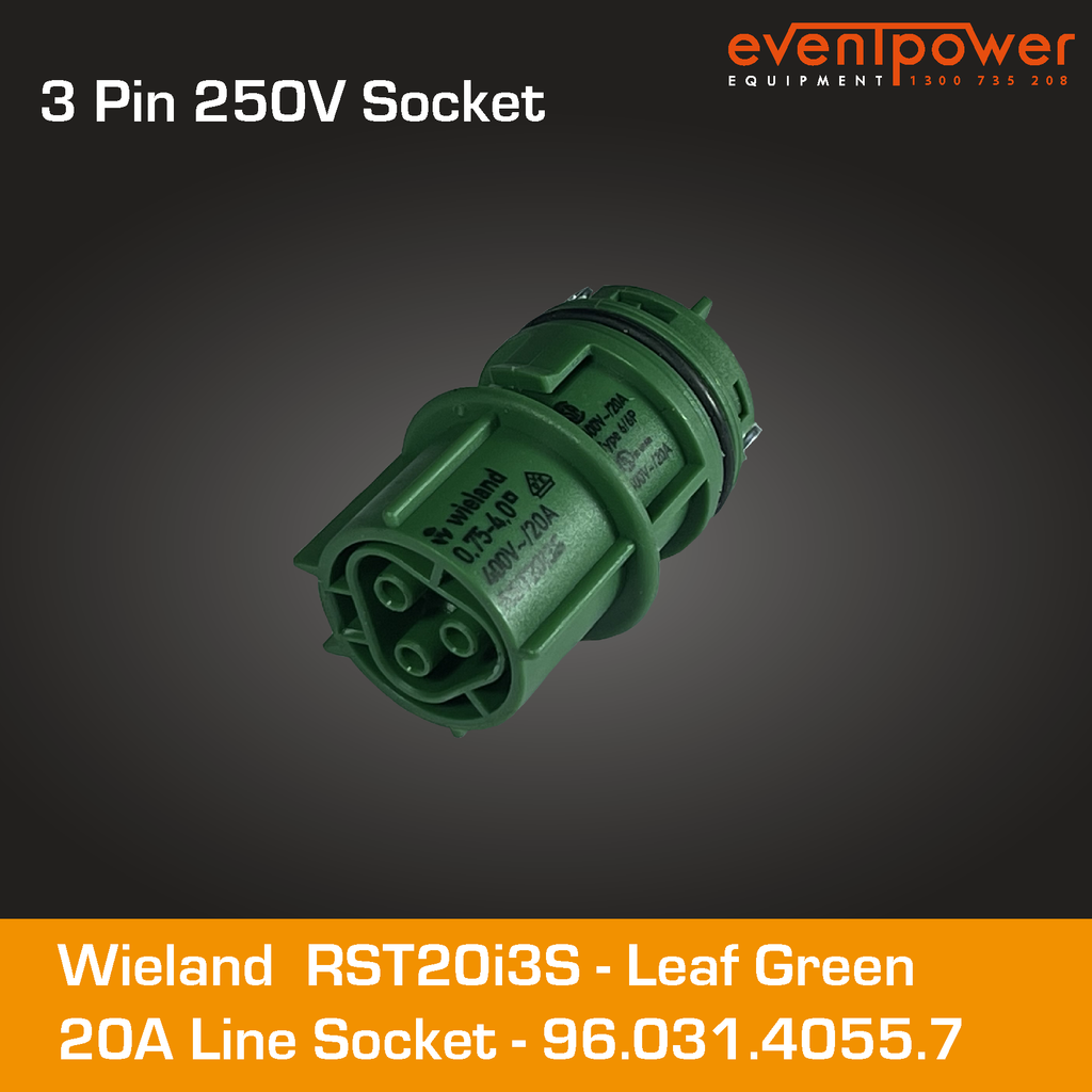 Wieland RST20i3 Line socket female G3 screw fitting Leaf Green ...