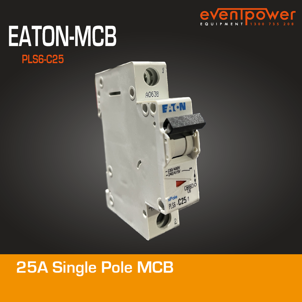 1P 6kA 25A MCB C curve Circuit Breaker Eaton – EVENTPOWER EQUIPMENT