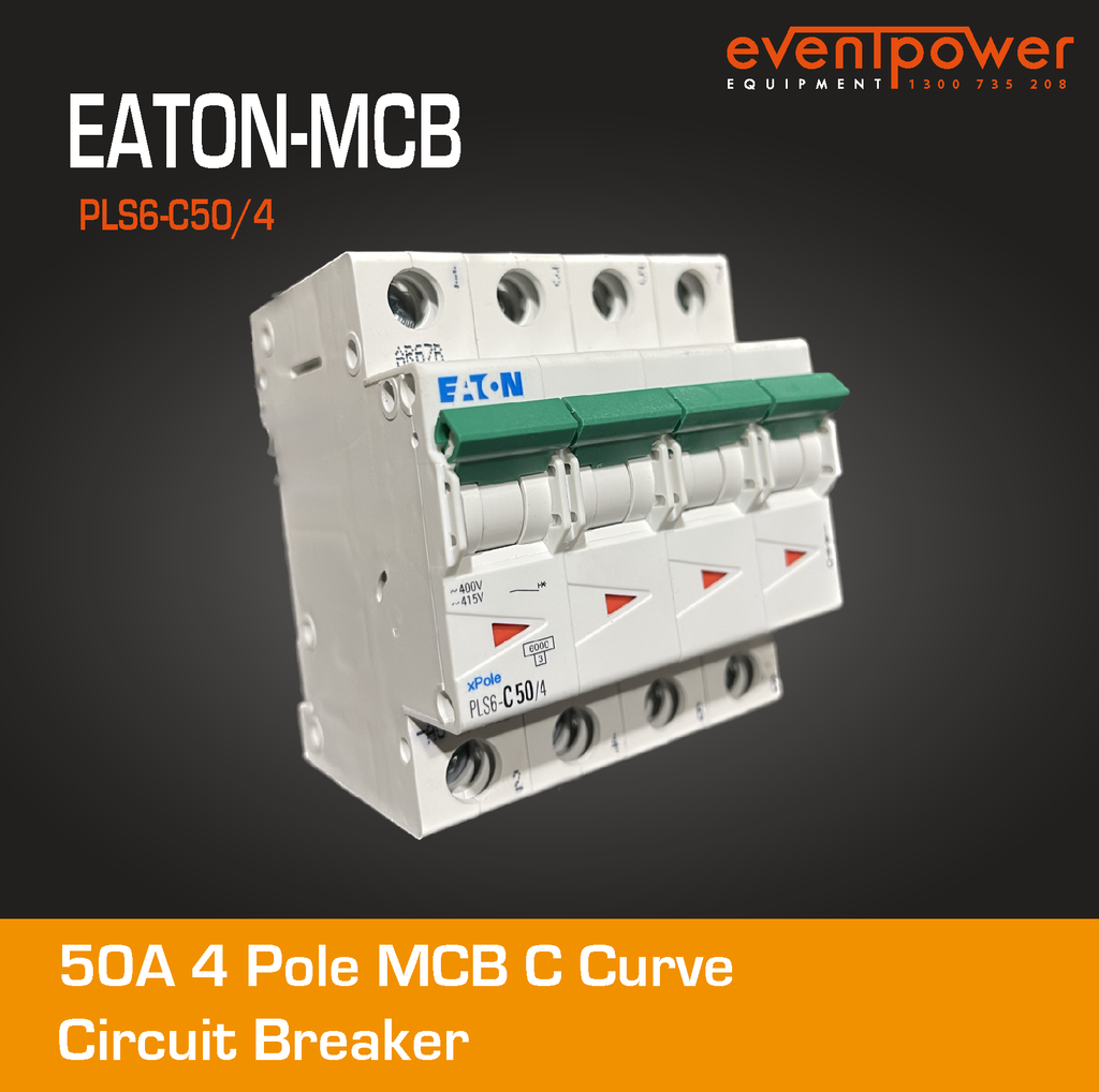 4P 6kA 50A MCB C curve Circuit Breaker Eaton – EVENTPOWER EQUIPMENT