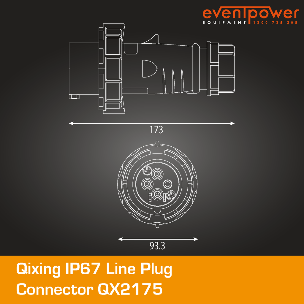Qixing IP67 Line Plug-32A 4 Pin Reefer QX2175 – EVENTPOWER EQUIPMENT