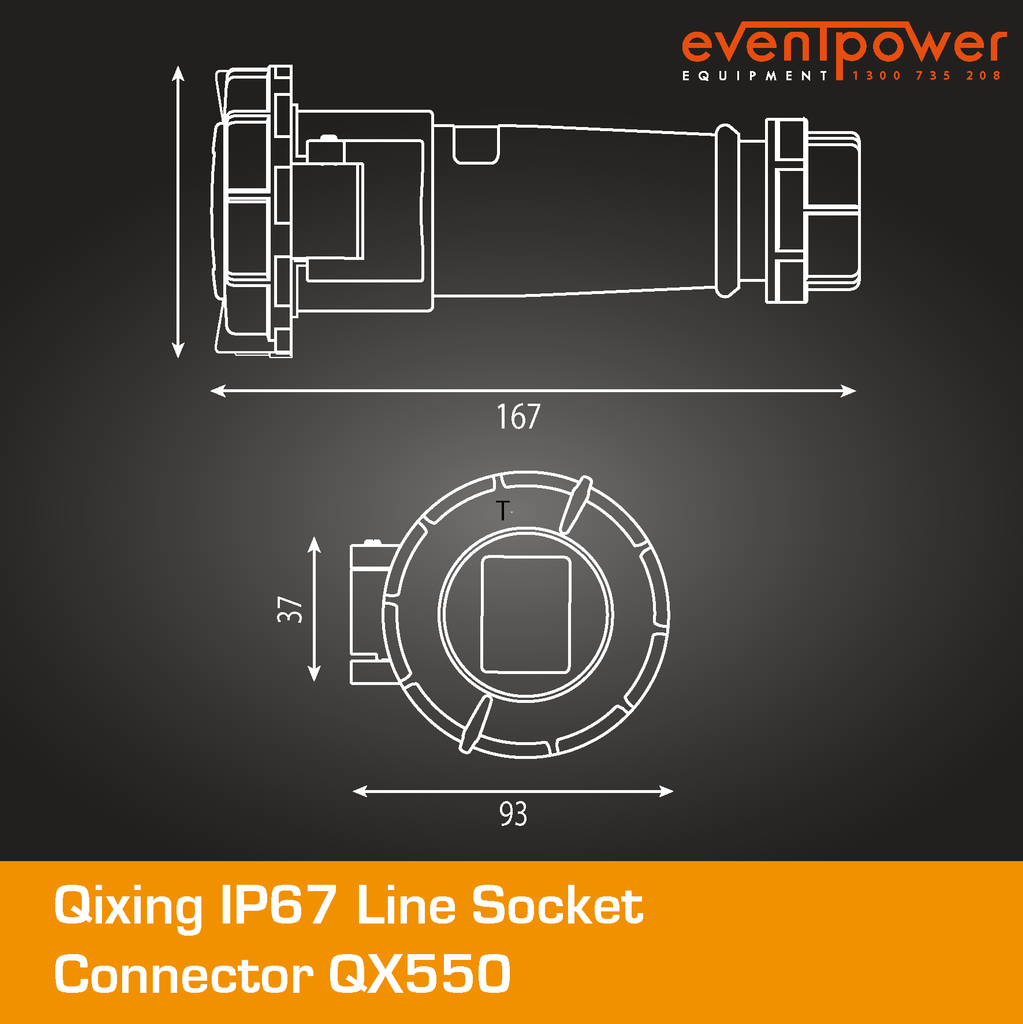 Qixing IP67 Line Socket - 16A 5 PIN QX550 – EVENTPOWER EQUIPMENT