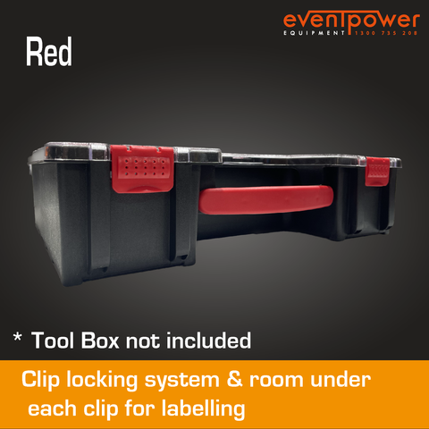 Red clips and handle to suit Tool Box Organizer – EVENTPOWER EQUIPMENT