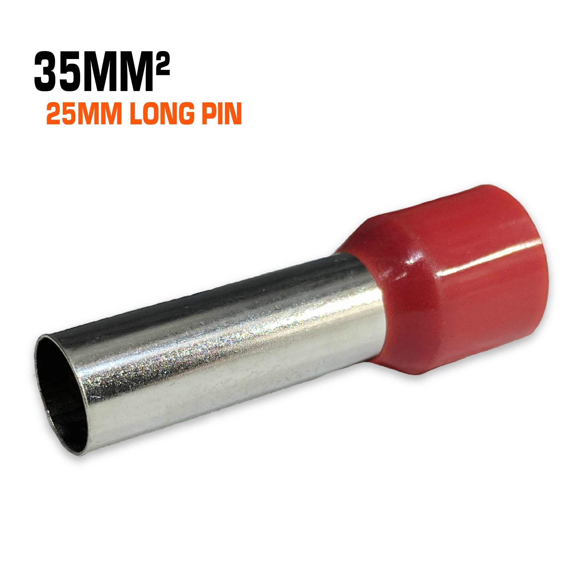 35mm Bootlace Long Red 25mm Ferrule 20pk
