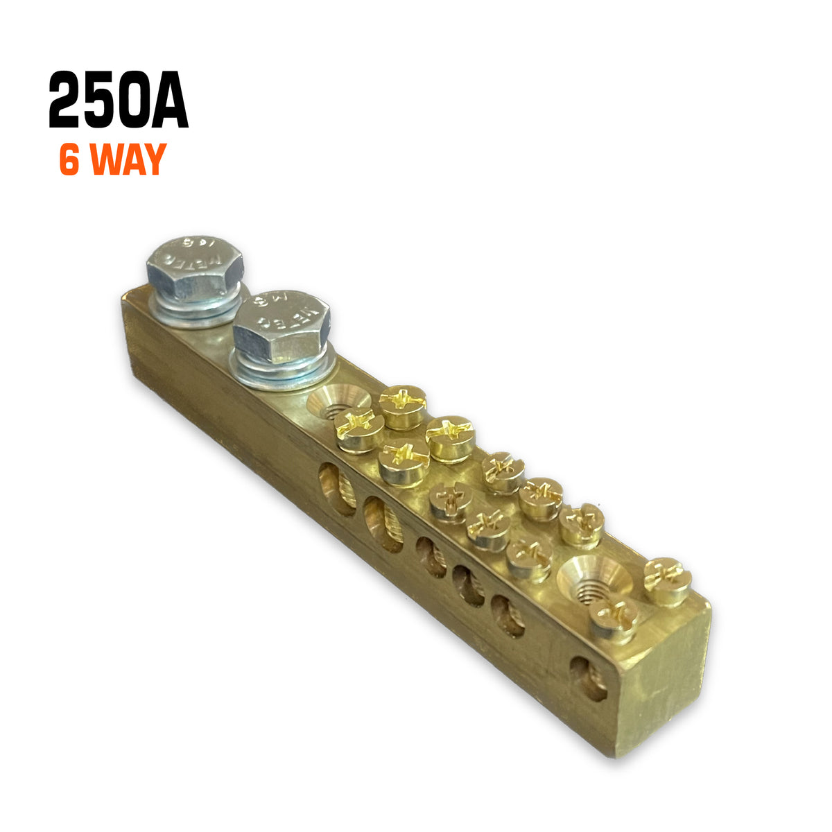 Copper Busbar 6 Way Neutral/Earth 250A – EVENTPOWER EQUIPMENT