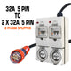 3 Phase Adaptor - 32A to 2x32A Splitter with RCBO – EVENTPOWER EQUIPMENT