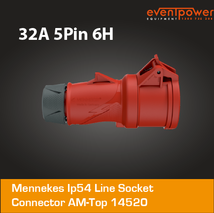 MENNEKES IP54 Line Socket - 32A 5 PIN PowerTop Xtra - ME14520 ...