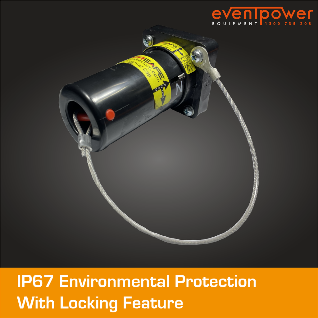 POWERSAFE Panel Drain Black IP67 Environmental Cap – EVENTPOWER EQUIPMENT