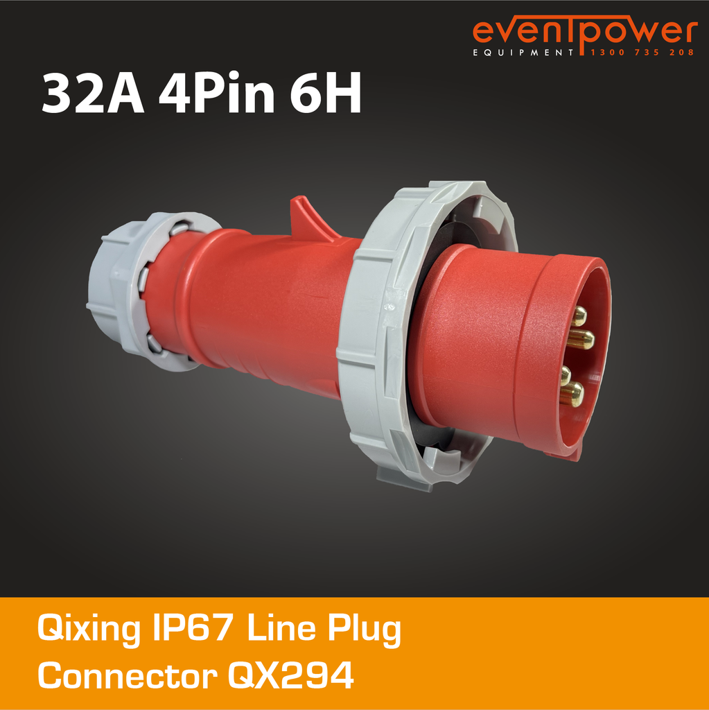 Qixing IP67 Line Plug-32A 4 Pin QX294 – EVENTPOWER EQUIPMENT