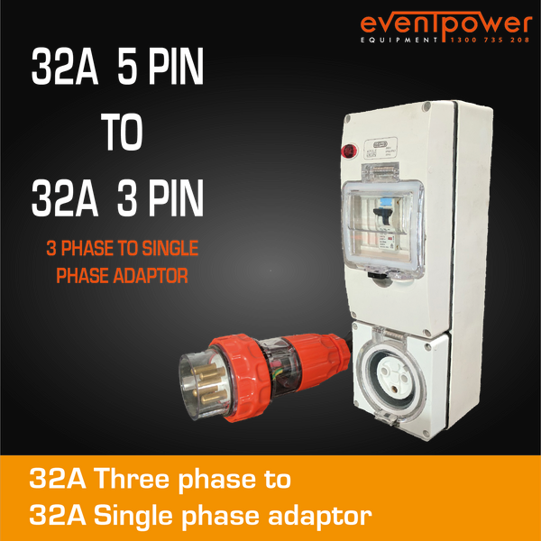 32A 3 Phase to 32A Single Phase – EVENTPOWER EQUIPMENT